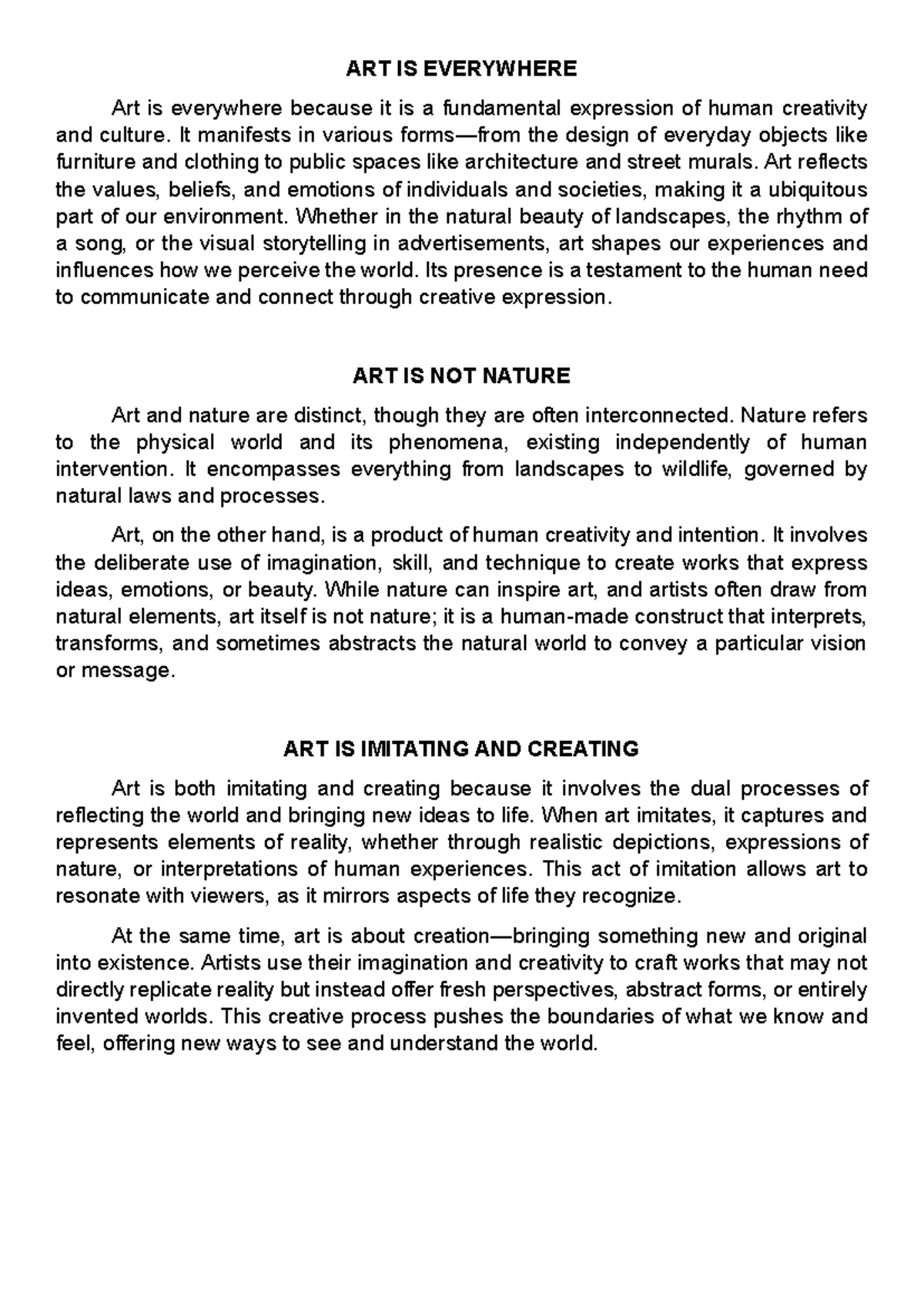 Assumptions-of-Art - Lecture - ART IS EVERYWHERE Art is everywhere ...