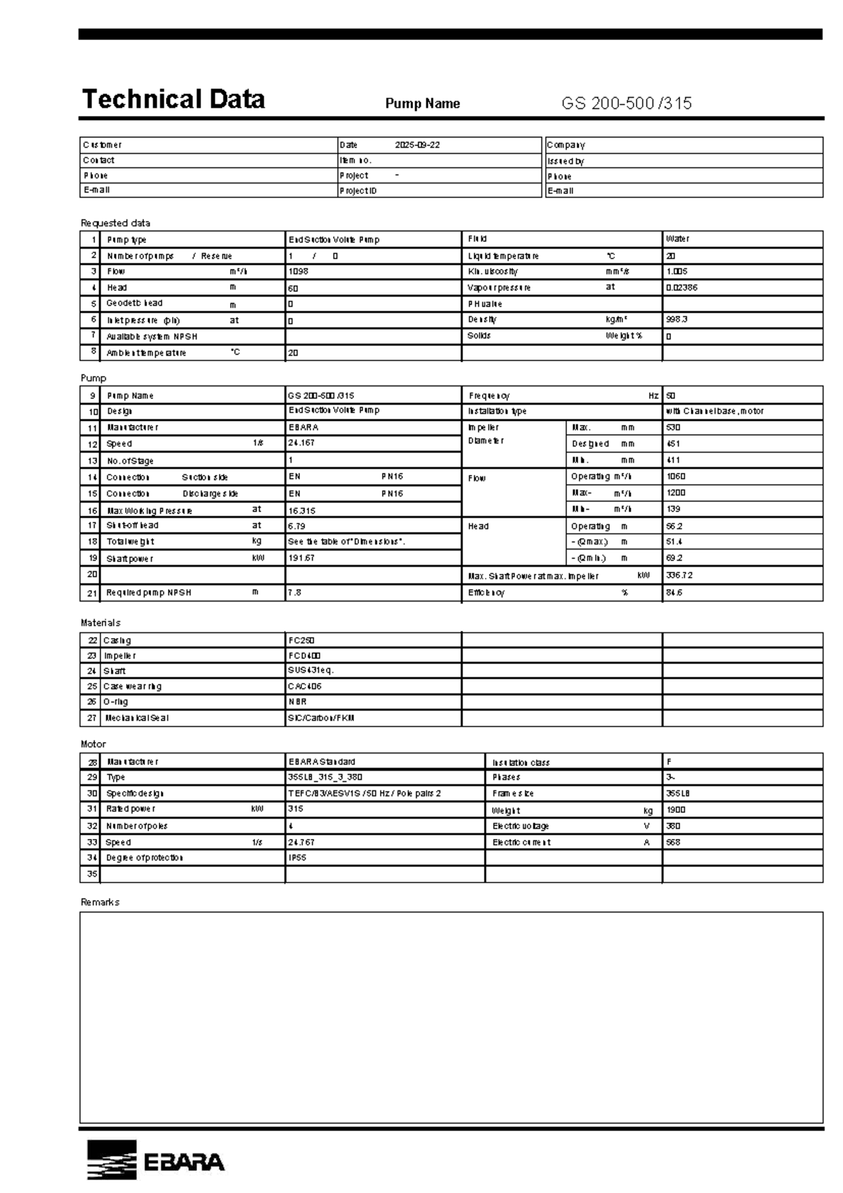 Technical Data Sheet for GS Pump 2.2 - Bơm 2 (0.4k V) - Studocu