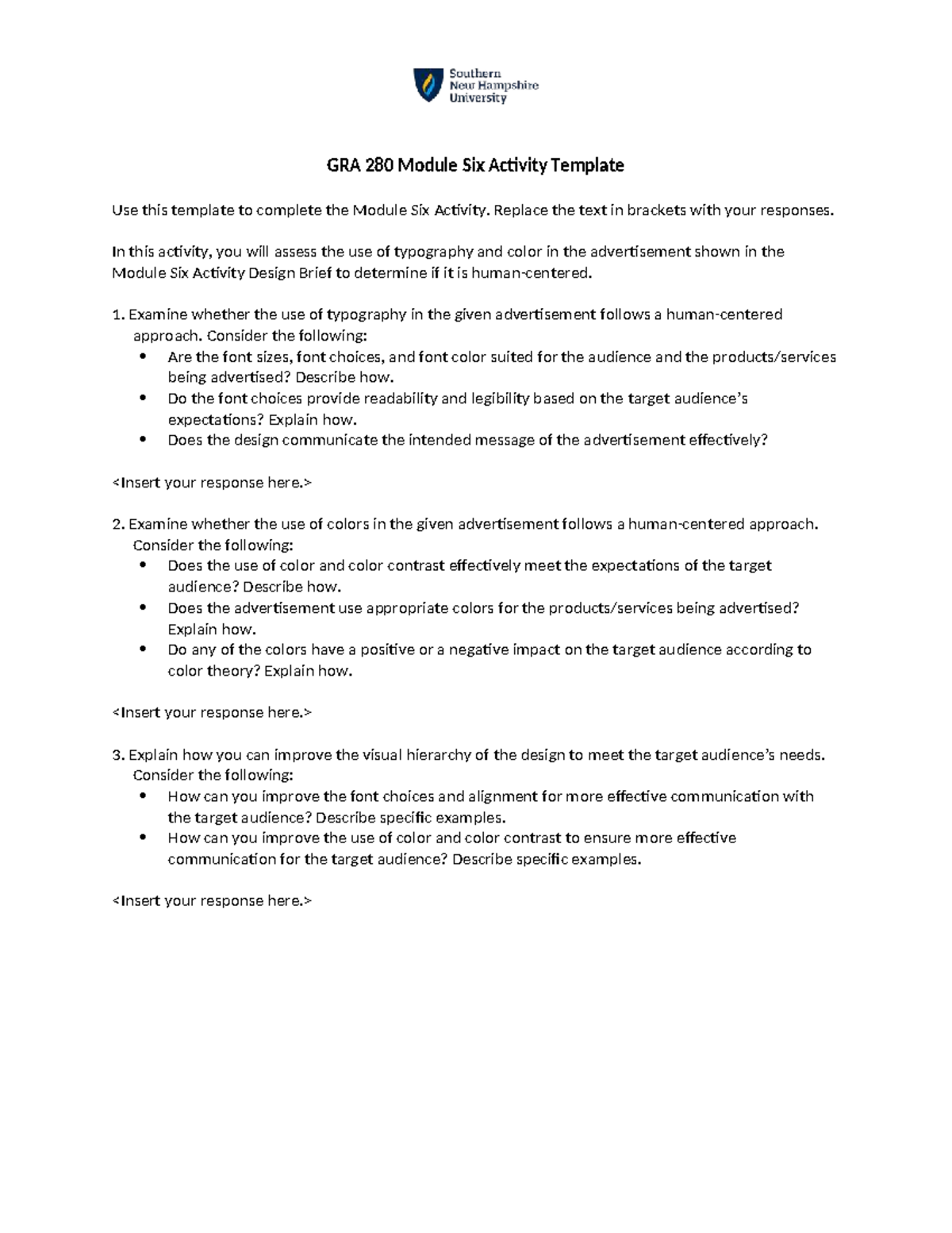 GRA 280 Module Six Activity Template - GRA 280 Module Six Activity ...