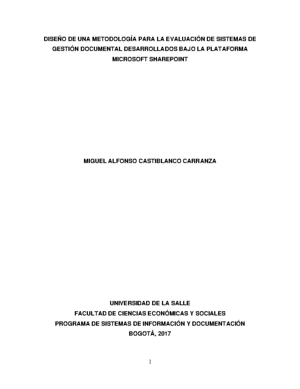 Metodología de Evaluación para Sistemas de Gestión Documental en SharePoint - - Studocu