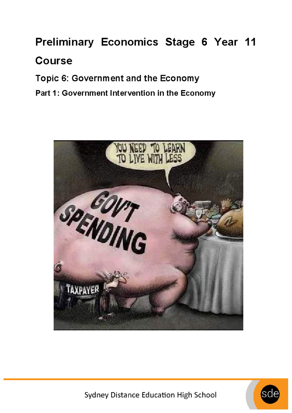 Gov Intervention in the Economy: Year 11 Economics Study Notes - Studocu