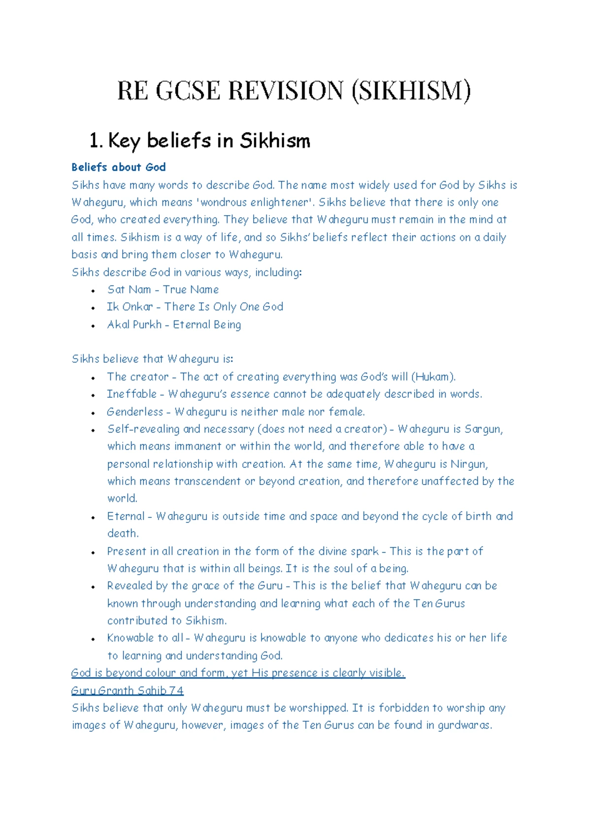 GCSE Religious Studies A: Paper 2 Themes Revision Guide - Studocu