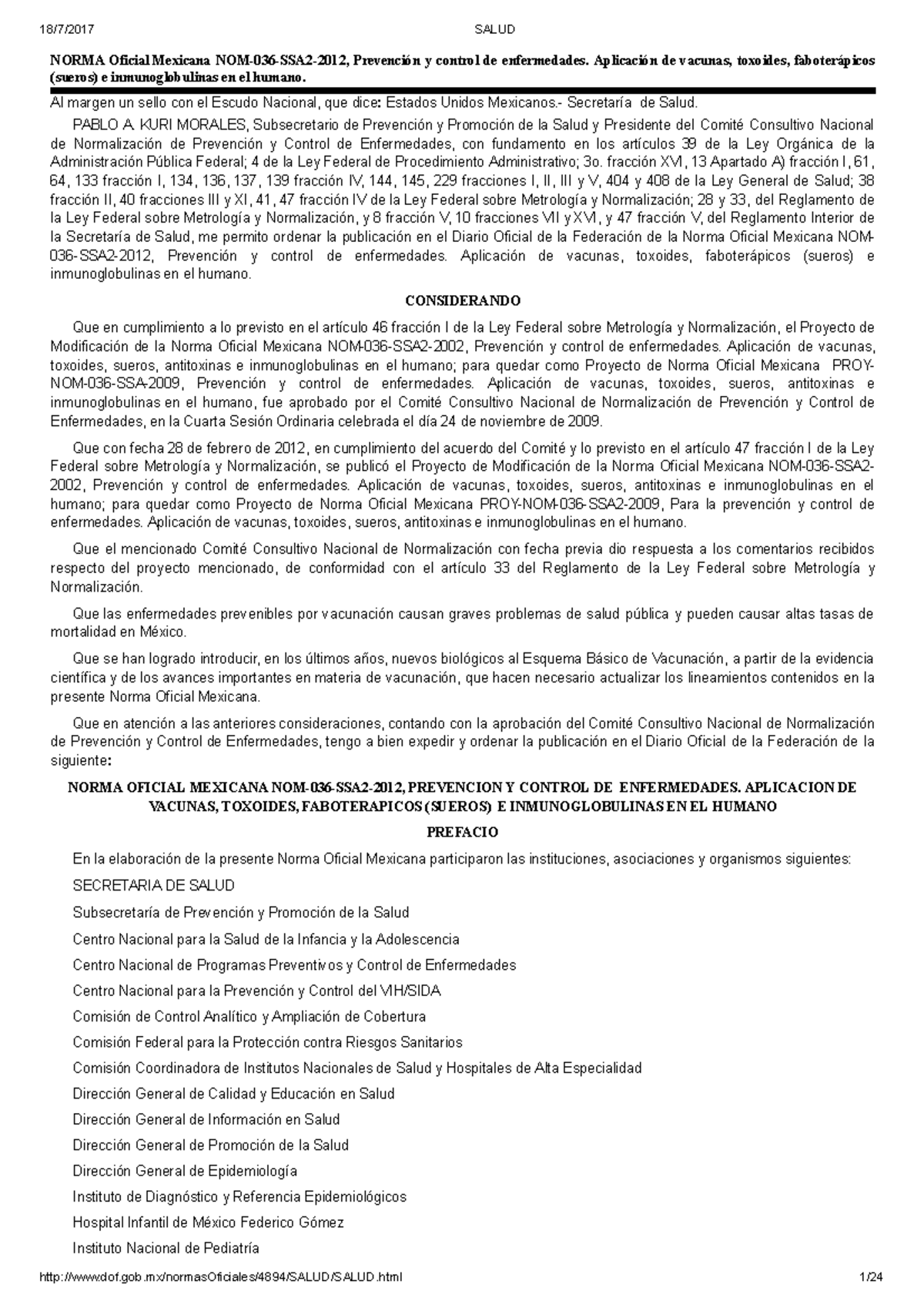 NOM-036-SSA2-2012 vacunas - NORMA Oficial Mexicana NOM-036-SSA2-2012 ...