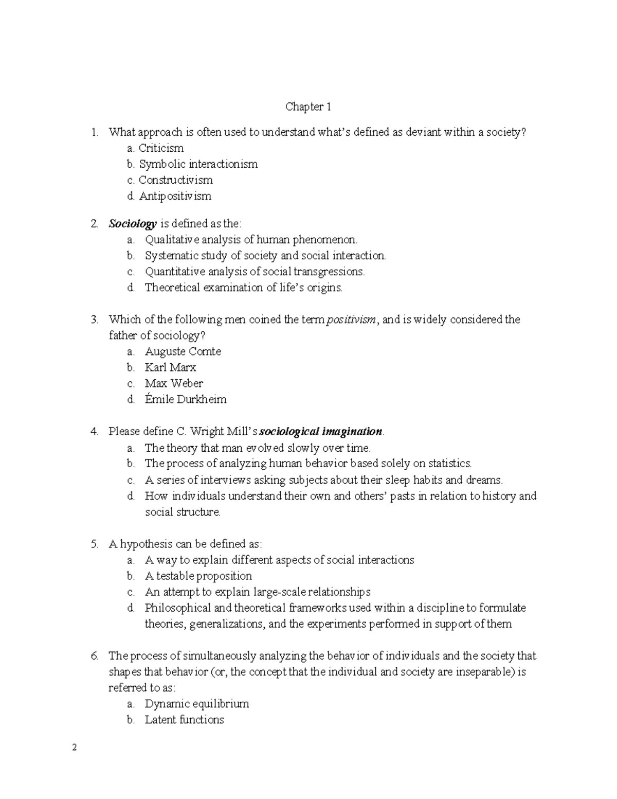 Chapter 20 Quiz - A study guide quiz to sociology - OpenStax ...