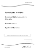 ECS1601 - Unisa - Economics IB - Studocu