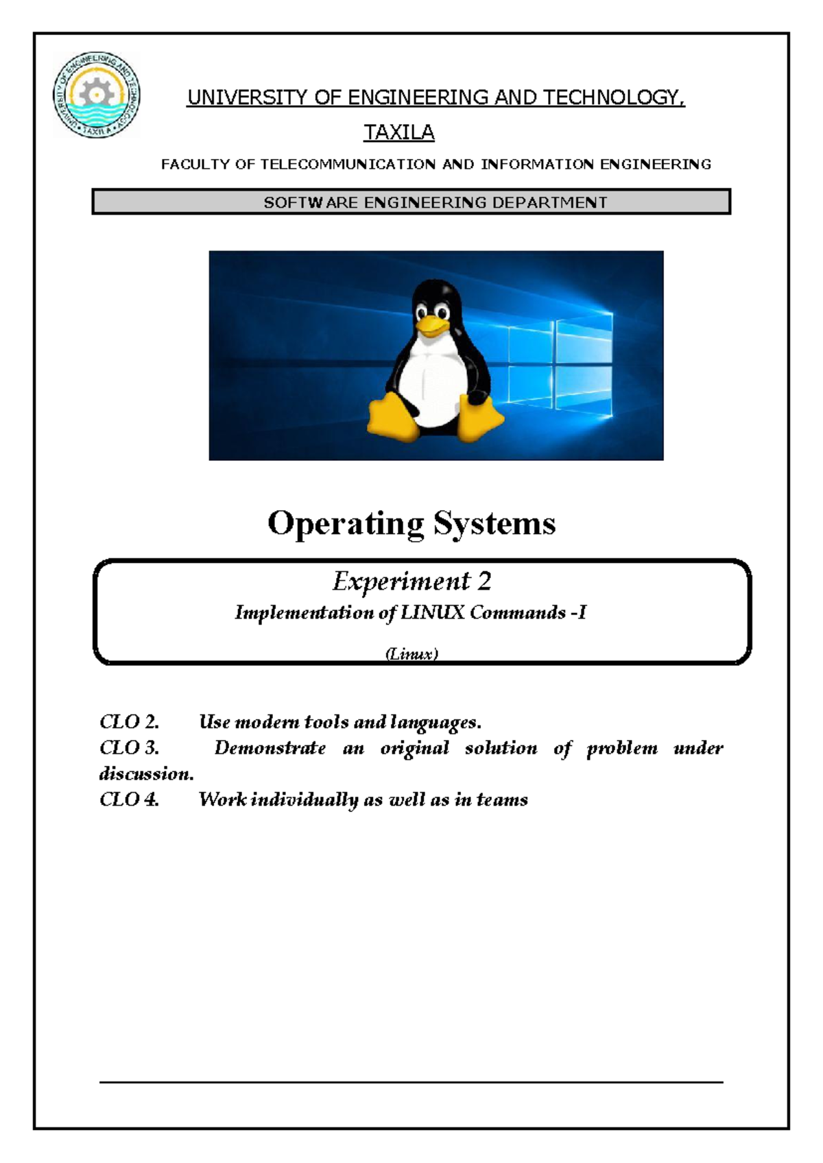 OS LAB 02 - Implementing basic Linux commands and file management - Studocu