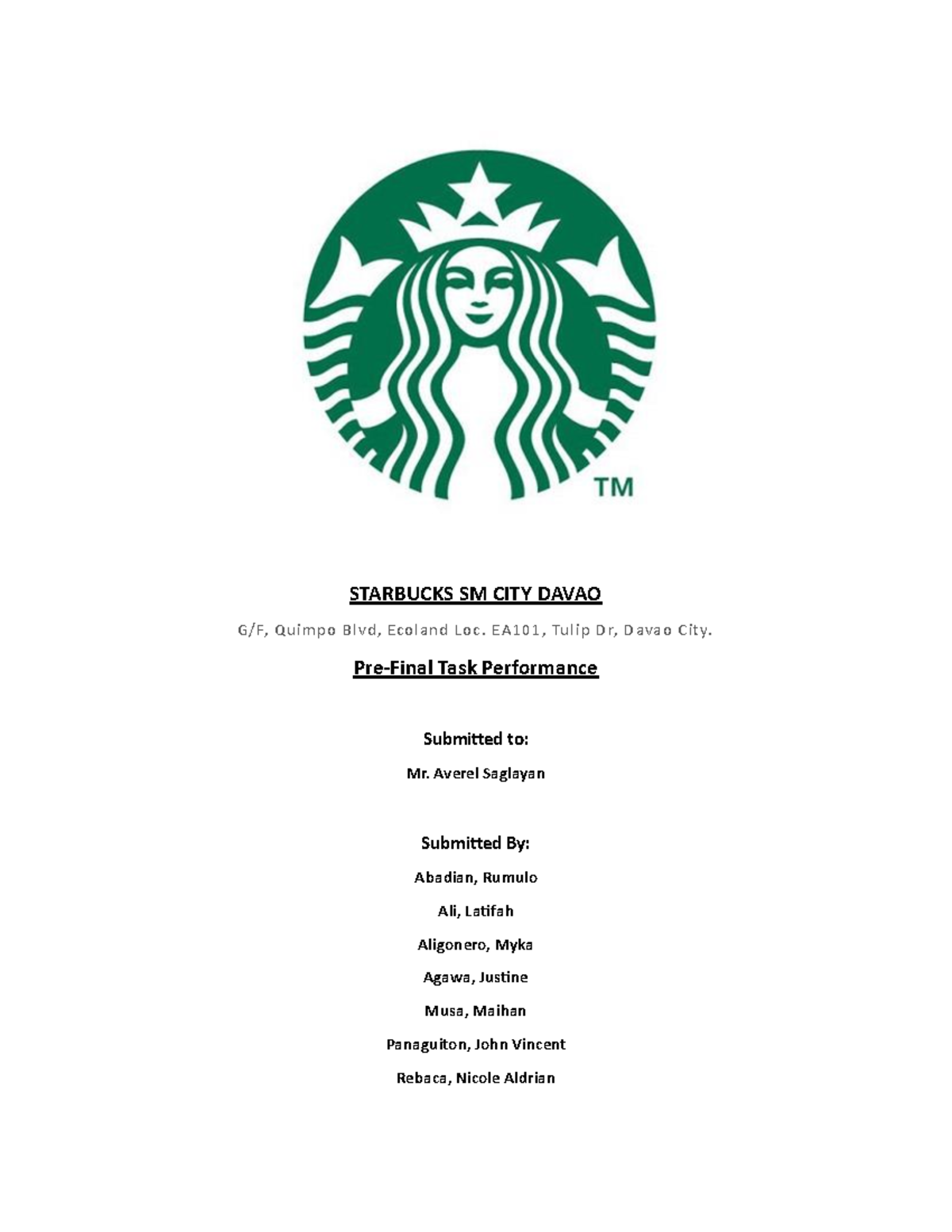 Starbucks SM City Davao: Coaching & Training Insights for Future ...