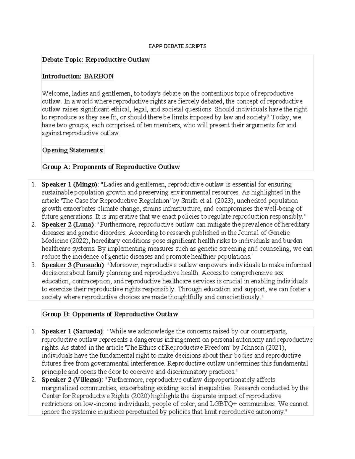 EAPP- Debate- Scripts - Hehehe - EAPP DEBATE SCRIPTS Debate Topic ...