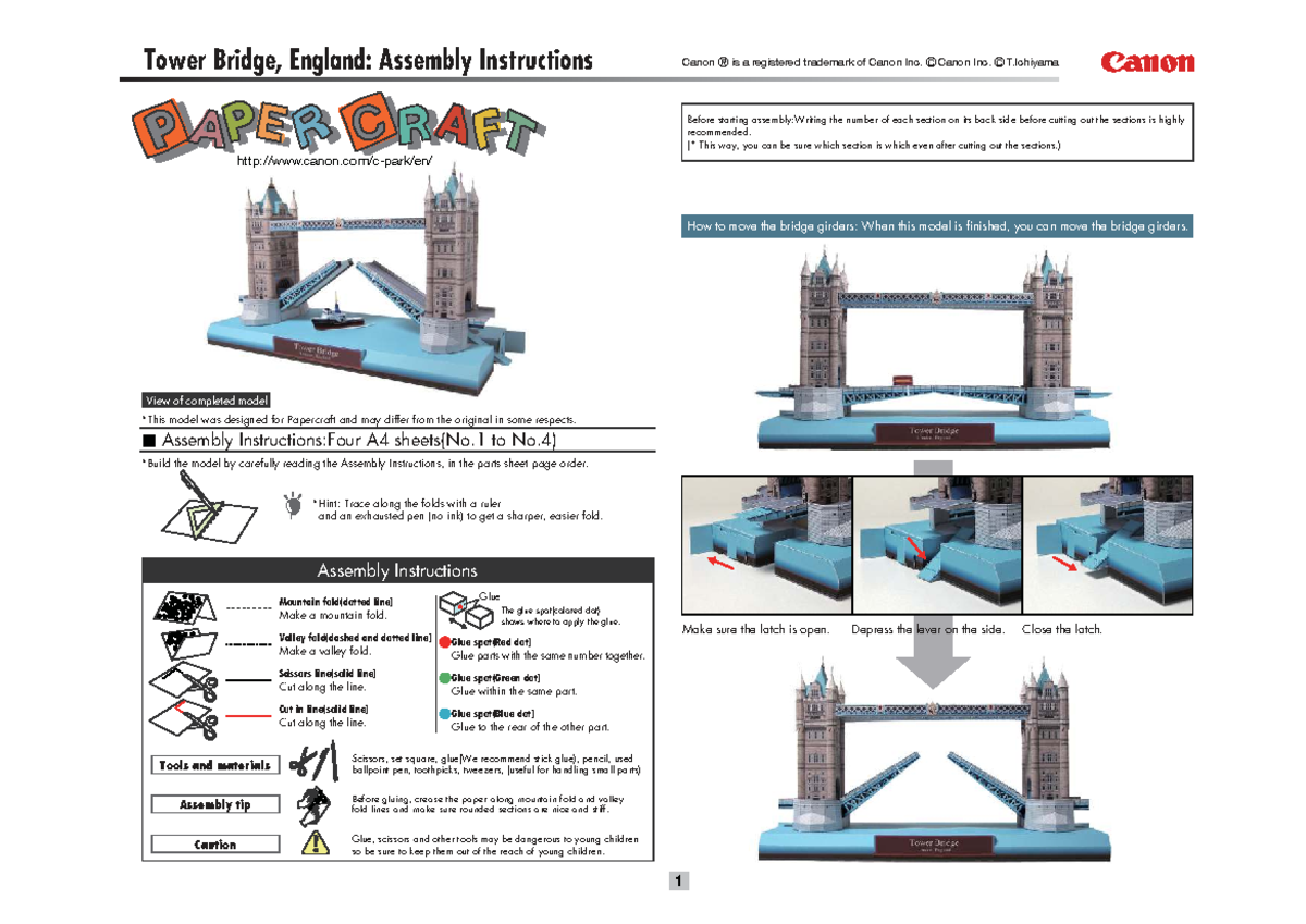Tower Bridge Papercraft Assembly Instructions (CNT-0009944-03) - Studocu