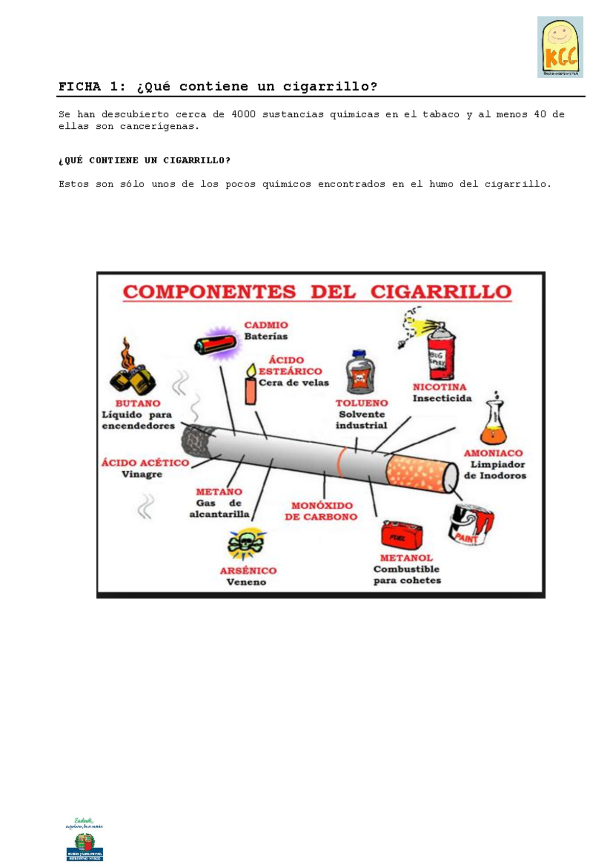 Ficha 1: Composición Química y Efectos del Tabaco en Cigarrillos - Studocu