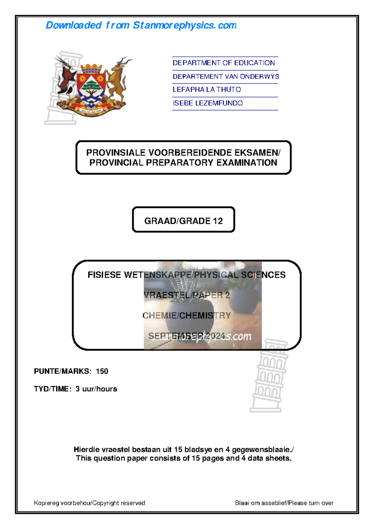 Grade 12 Physics P2 September 2024 Exam Paper and Memo - Studocu
