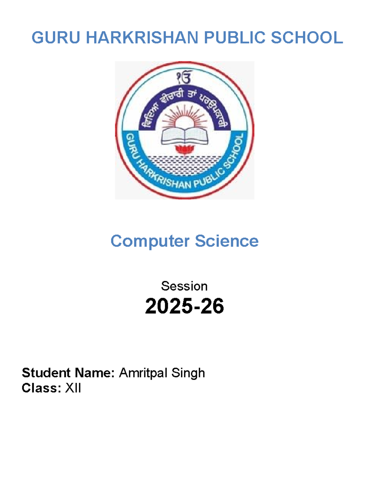 CBSE Class 12 Computer Science Python Project Report - Studocu