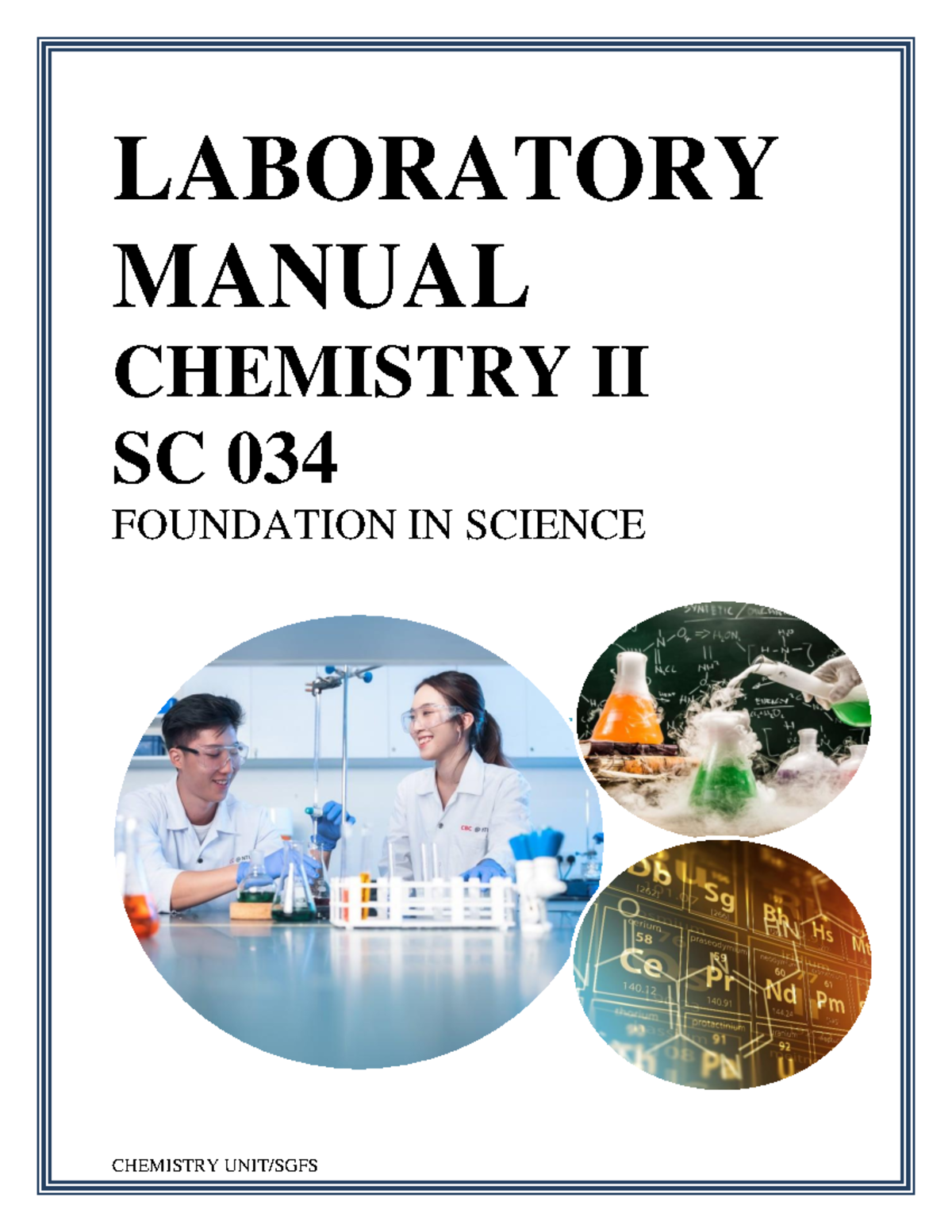 LAB Manual Chemistry 2 - fot better info - CHEMISTRY UNIT/SGFS ...
