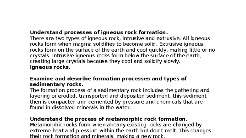 Understanding Igneous, Sedimentary, and Metamorphic Rock Formation ...