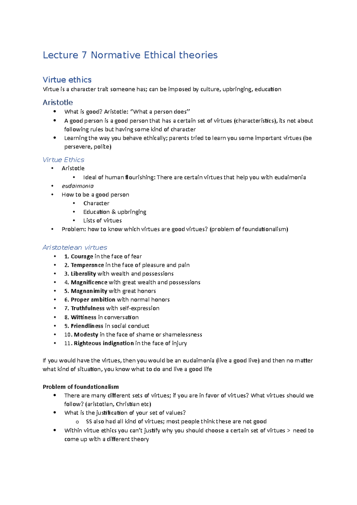 Lecture 7: Normative Ethical Theories Overview and Key Concepts ...