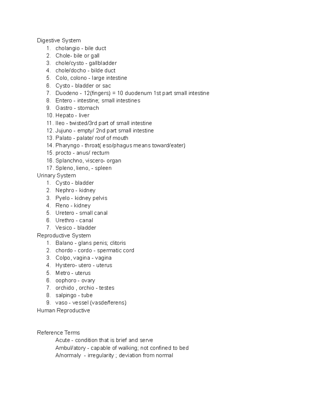 Medical Terminology 3 - Lecture 3: Digestive, Urinary, Reproductive ...