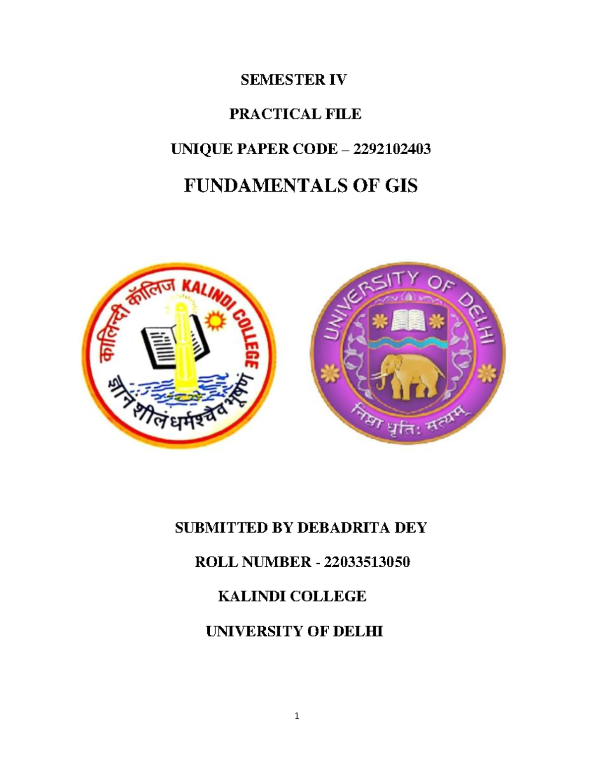 Fundamentals of GIS Practical File - Unique Paper Code 2292102403 - Studocu