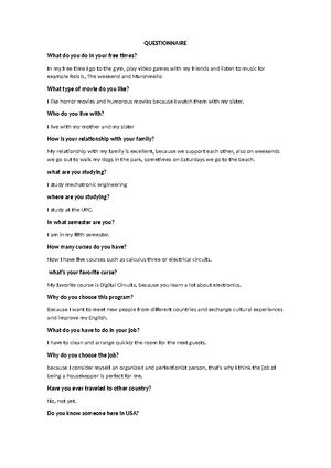 Writing Practice FET TEST - Task 1: Respond the questions. Then, write ...