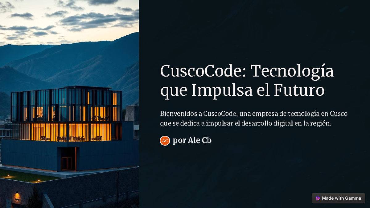 Cusco Code Tecnologia que Impulsa el Futuro - CuscoCode: Tecnología que Impulsa el Futuro - Studocu