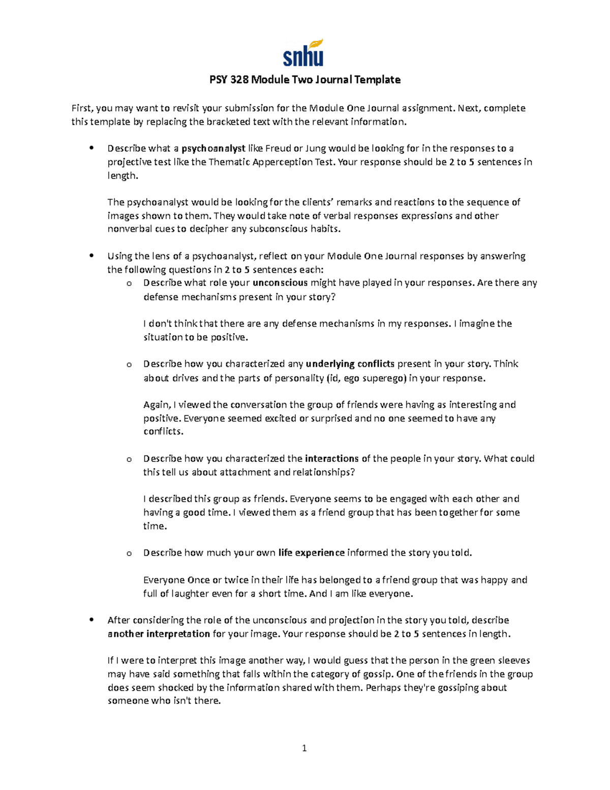 PSY 328 Module Two Journal Completed - PSY 328 Module Two Journal ...