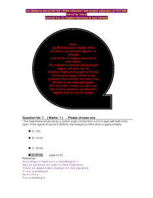 PHY101 Final Term Past Papers Mega File VUAnswer - PHY1 01 Final Term Page 1 of 37 As a 2-kg ...