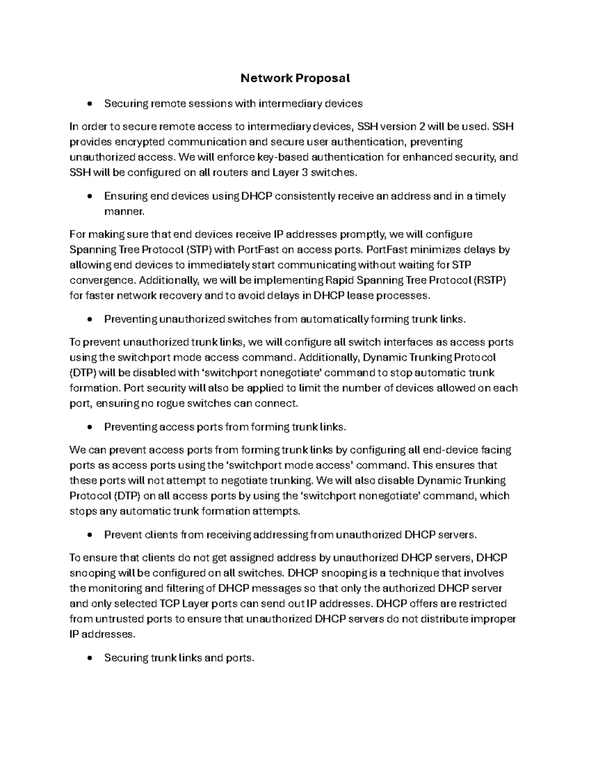 Network Proposal - edwe - Network Proposal Securing remote sessions ...