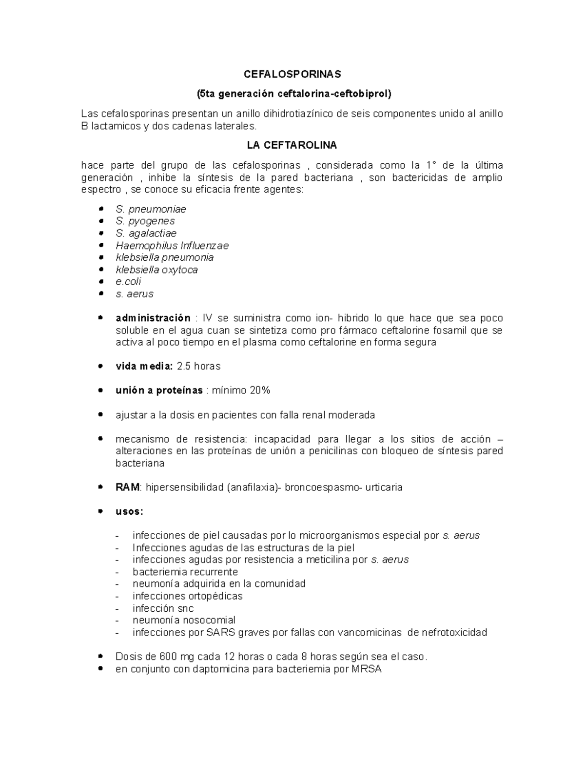 Antibióticos de Última Generación: Cefalosporinas y Carbapenémicos ...