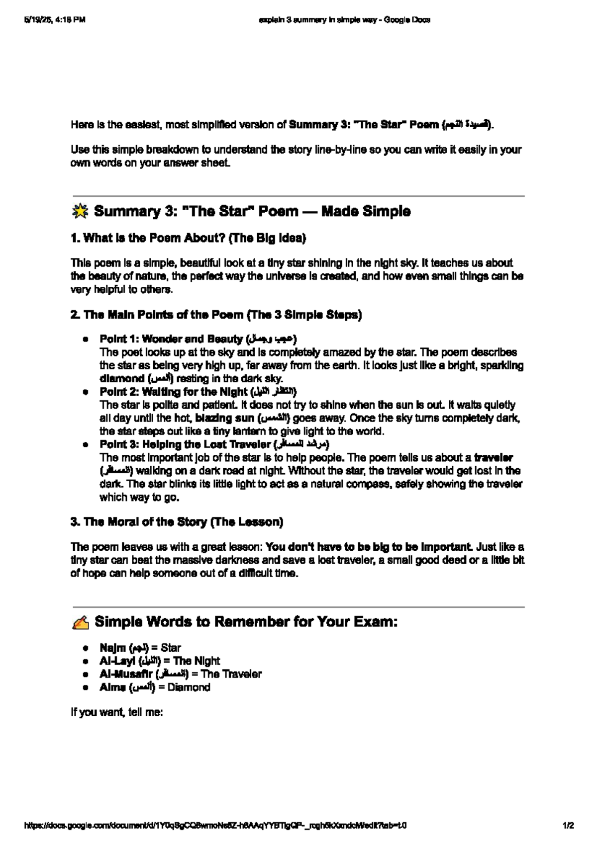 3rd Summary: Poem Simplified (51409) for Easy Understanding - Studocu