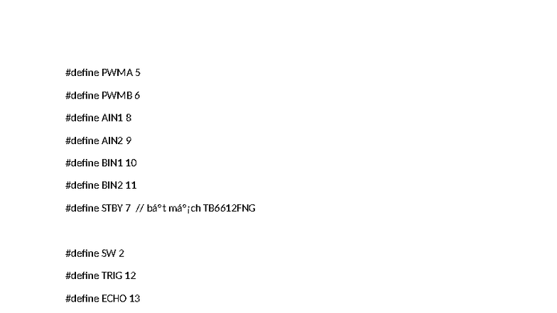 Define PWMA 5: Motor Control and PID Parameters - Studocu