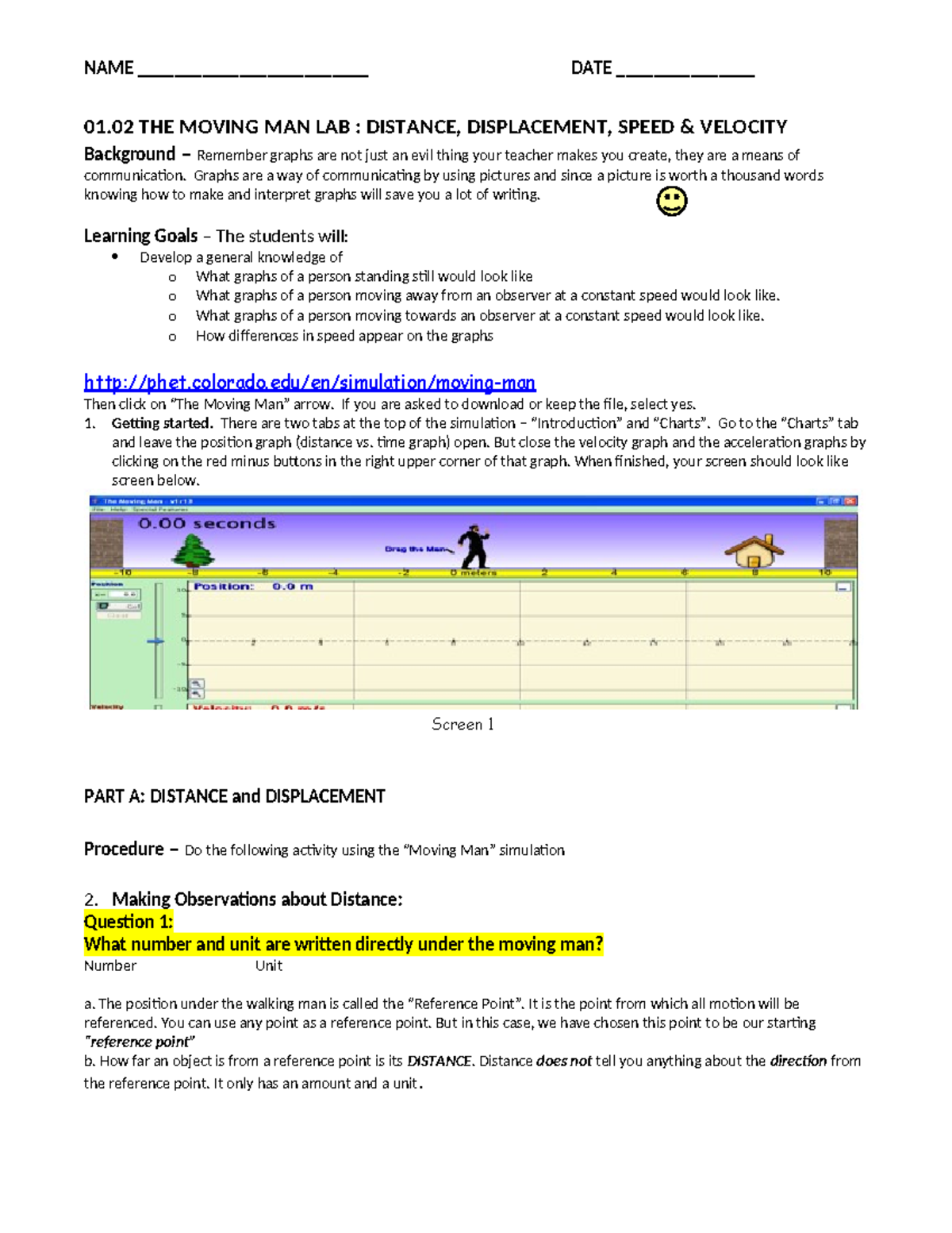 01.02 Moving Man Lab: Understanding Distance, Displacement, Speed ...