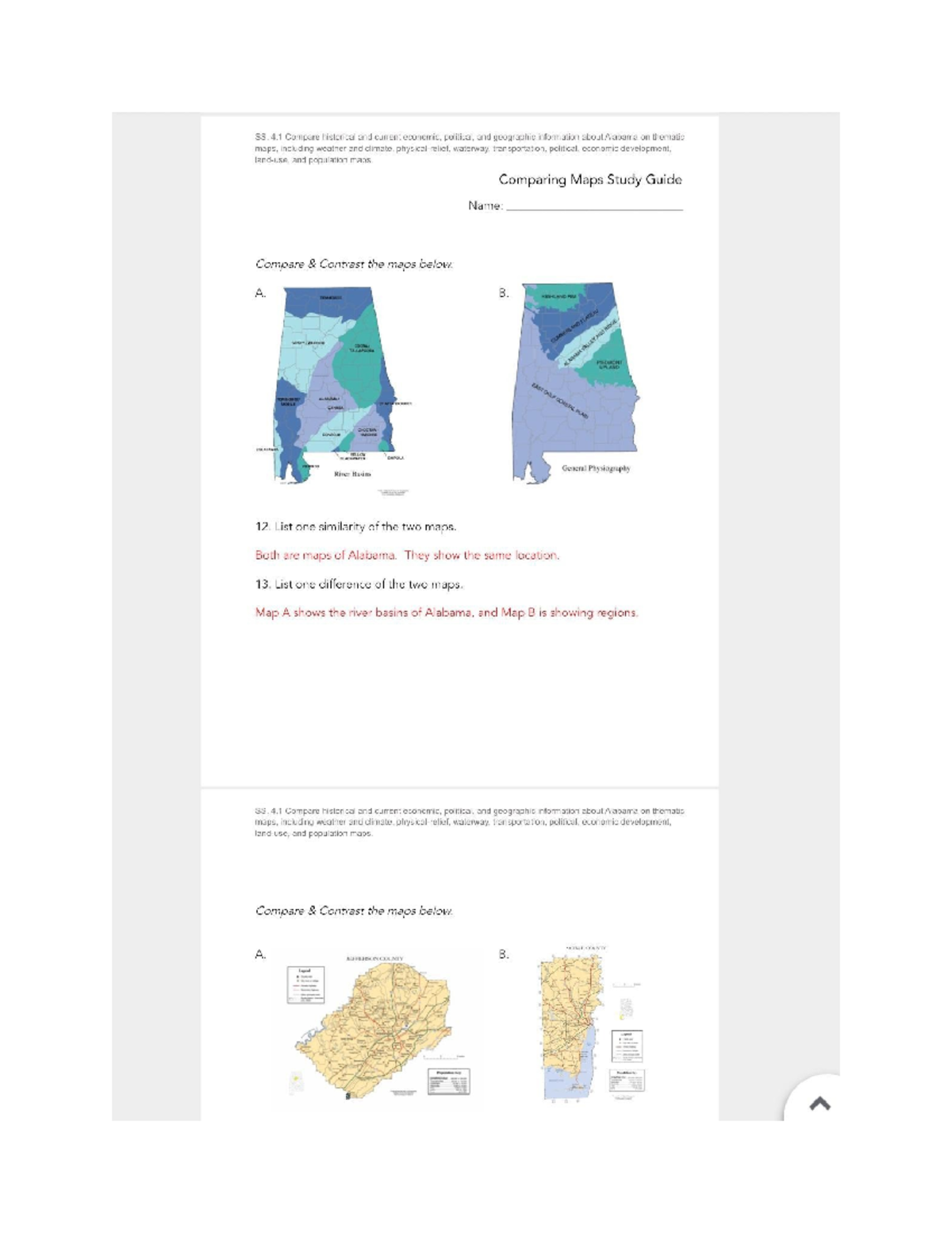 SS. 4.1 Thematic Maps of Alabama: Economic, Political, and Geographic ...