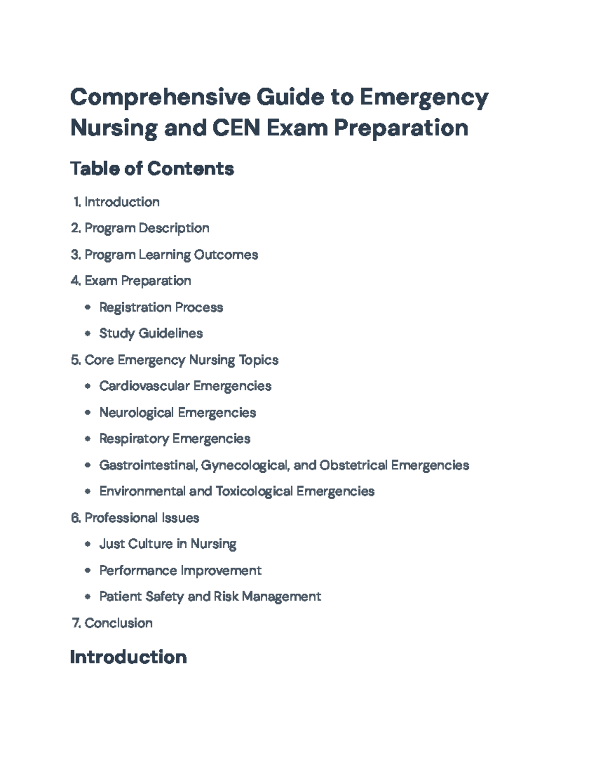 Emergency Nursing Review: Comprehensive Guide for CEN Exam Prep ...