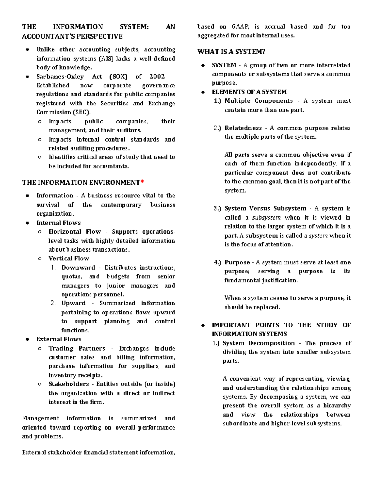 AIS Chapter 1: Accounting Information System Overview and Key Concepts ...