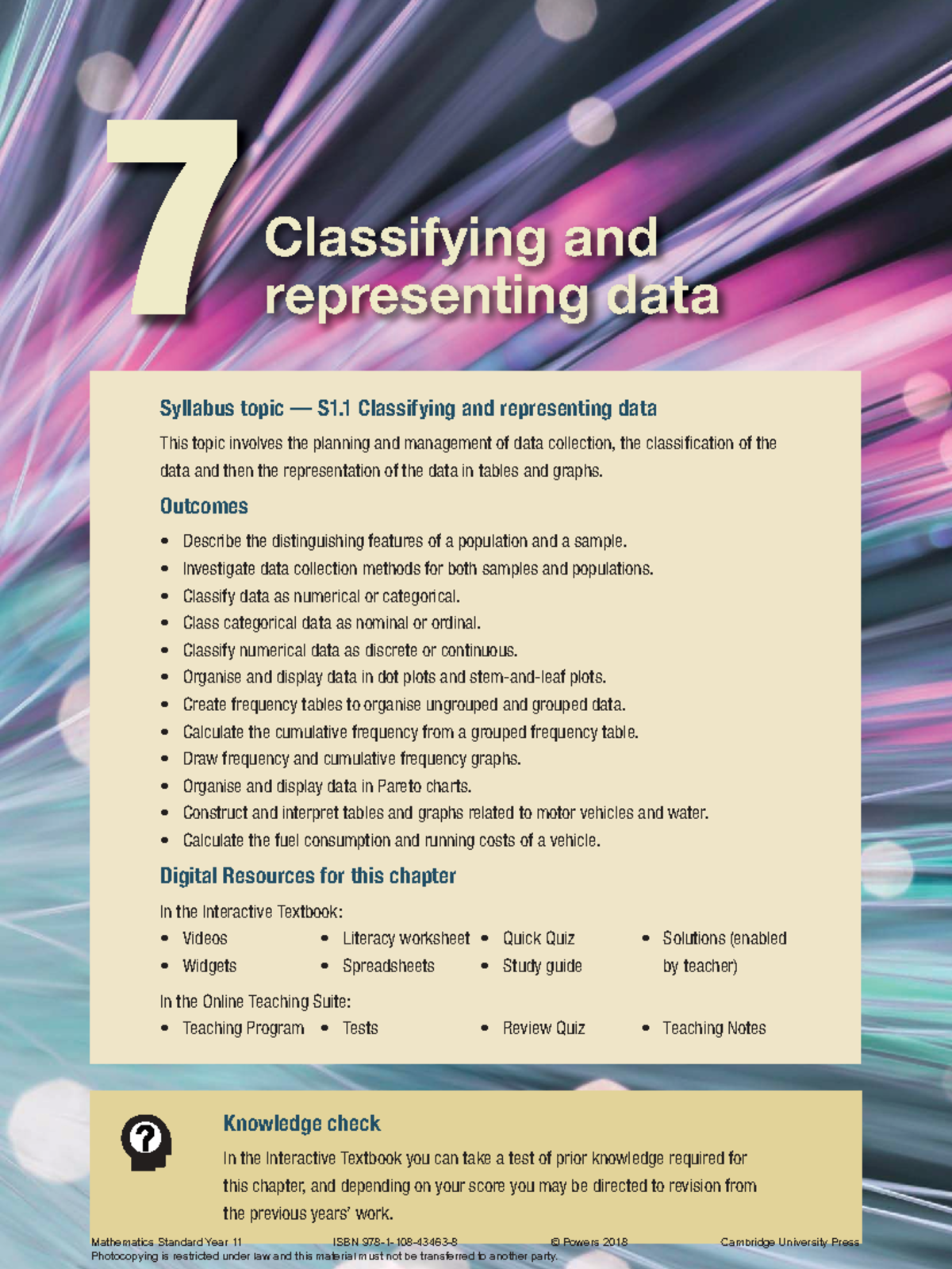 MSY11 Chapter 7: Classifying and Representing Data Syllabus - Studocu