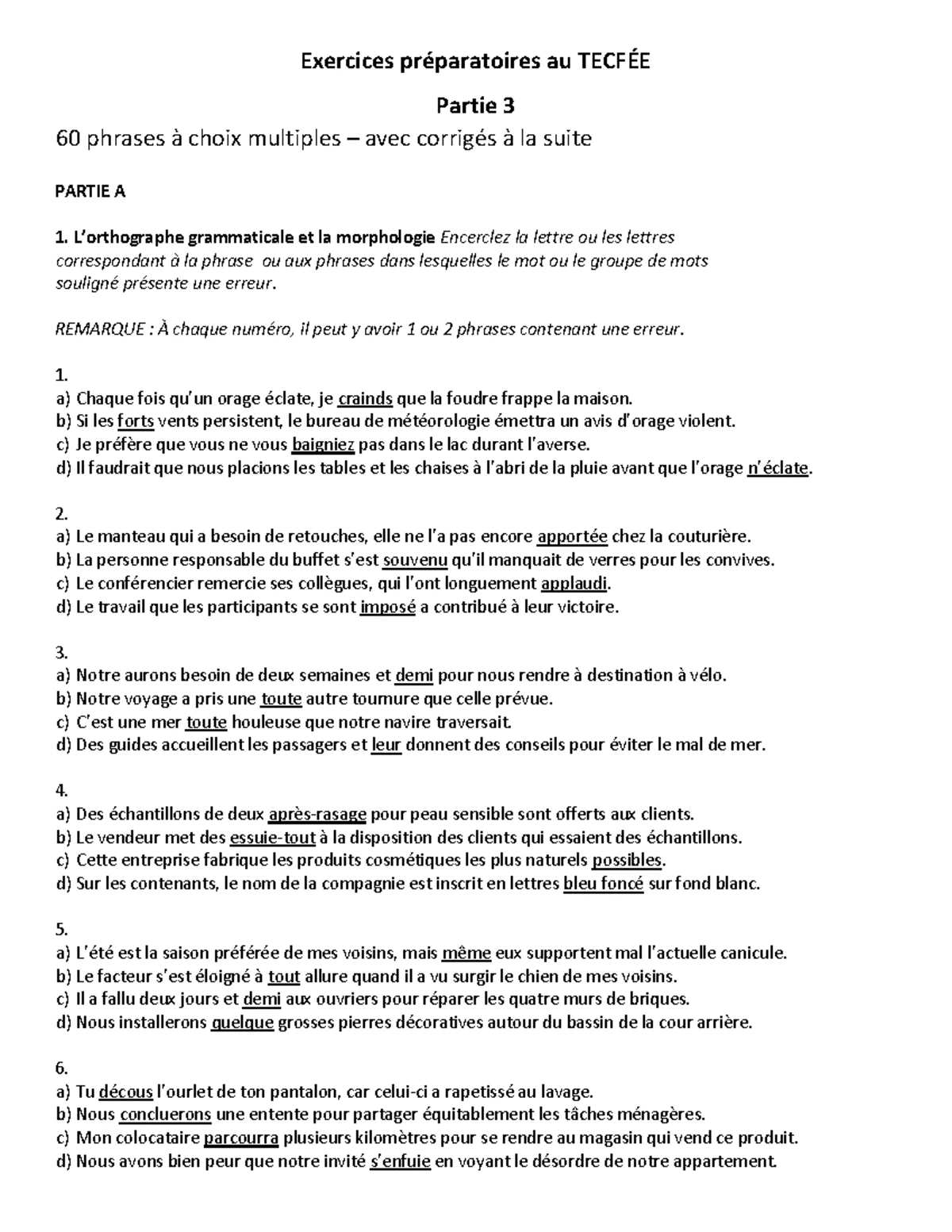 Test de français SEL pour le personnel non-enseignant - Août 2020 - Studocu