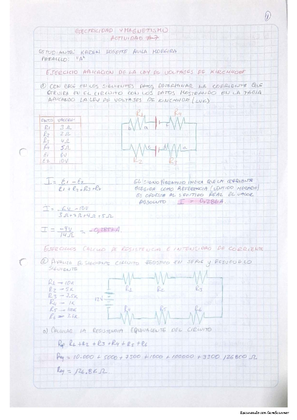 GLECTRICIDAD Y MAGNETISMO: Actividad 7 - Ejercicios de Ley de Kirchhoff ...