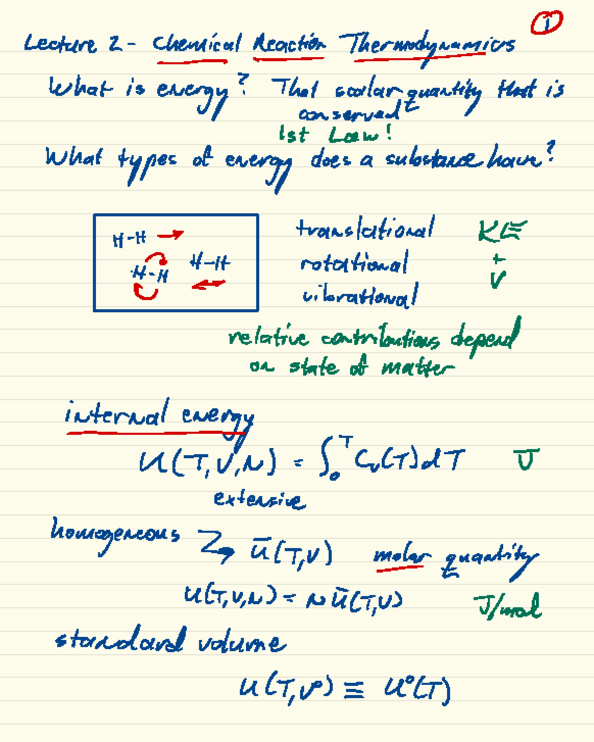 Lecture Notes on Chemical Reaction Thermodynamics (CHEM 301) - Studocu