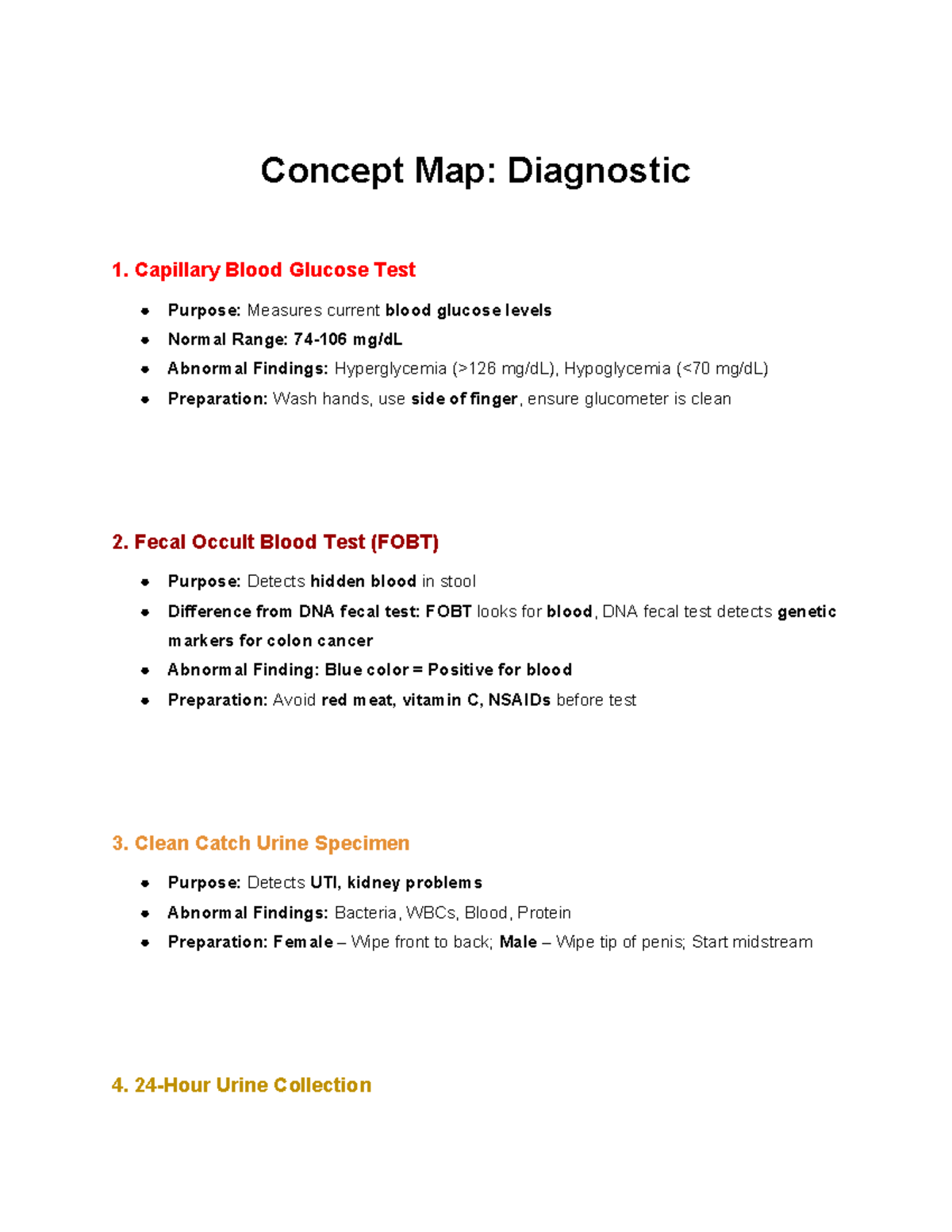 Exam 3 Concept Maps: Diagnostic Tests, Medication Admin, Nutrition ...