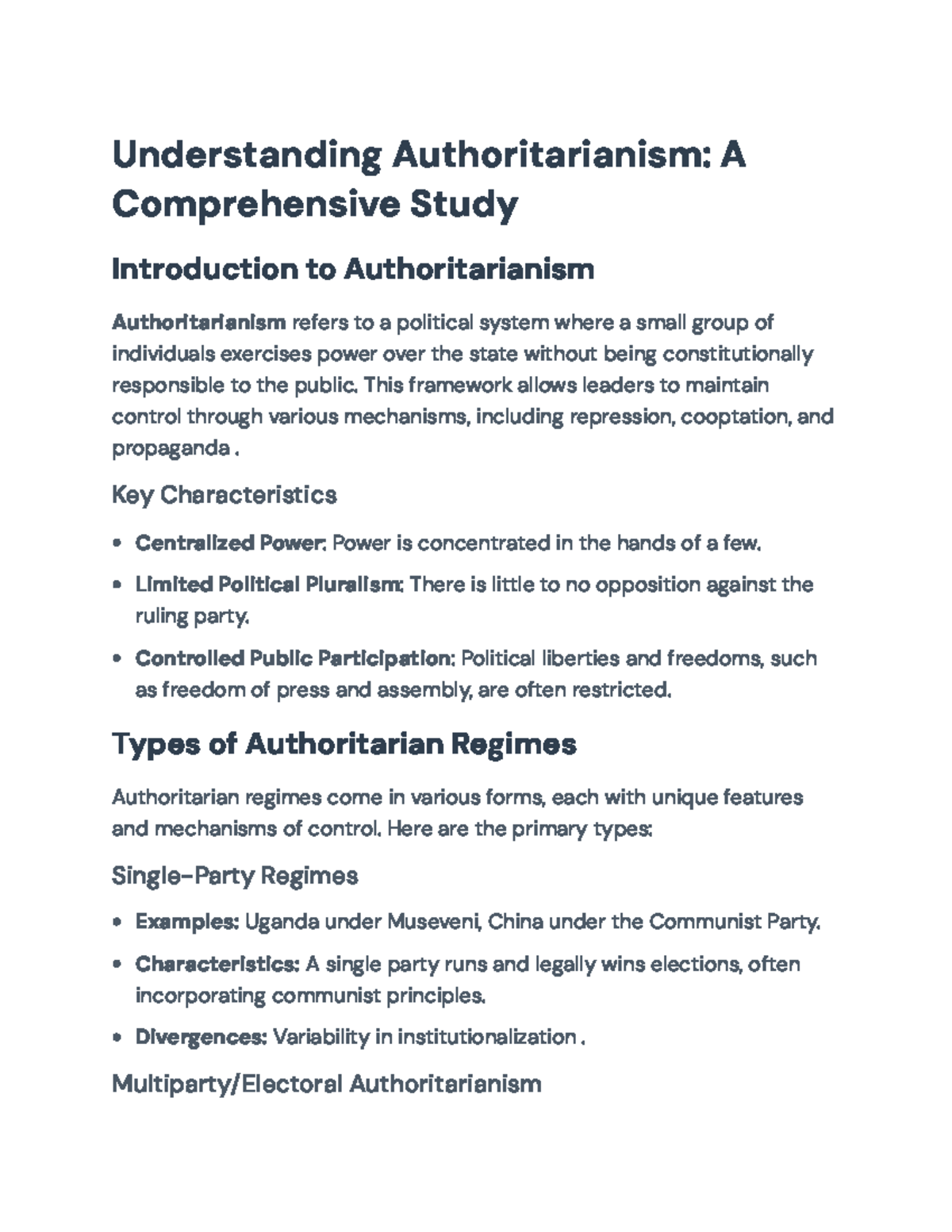 Understanding Authoritarianism: Characteristics and Control Mechanisms ...