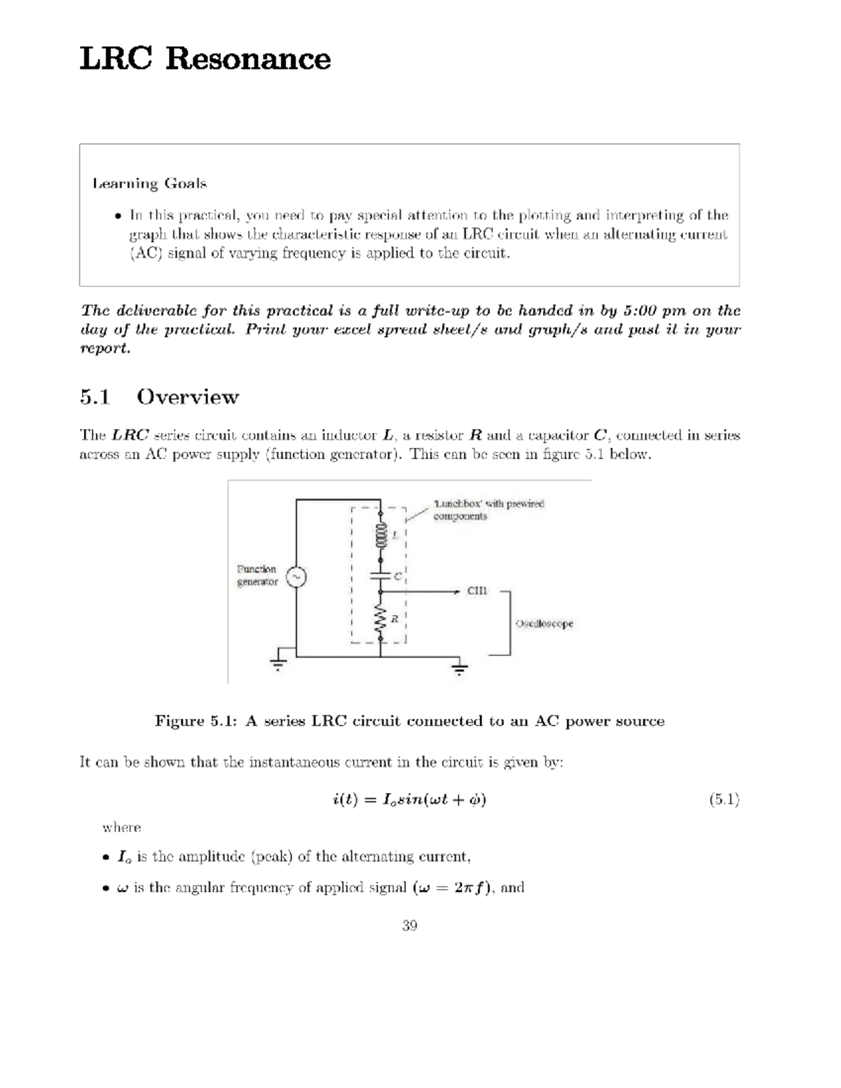 LRC Circuits - Practical Notes for PHYLAB1 Assessment - Studocu