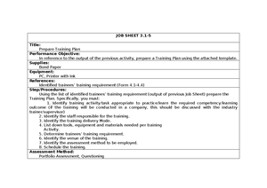 JOB Sheet 3.1-4 Trainees Training Requirements - JOB SHEET 3- Title ...