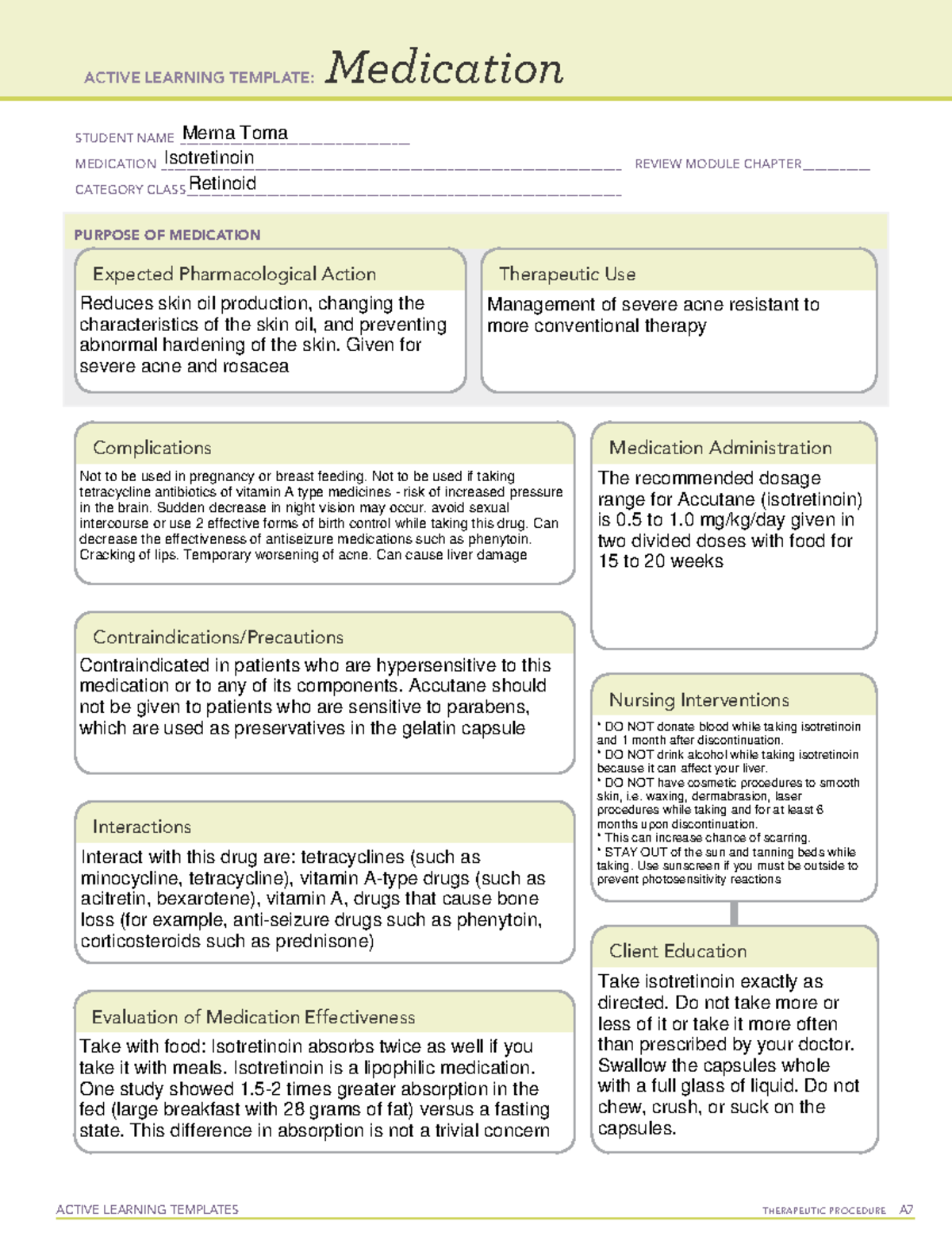 Isotretinoin - med temp - ACTIVE LEARNING TEMPLATES THERAPEUTIC ...