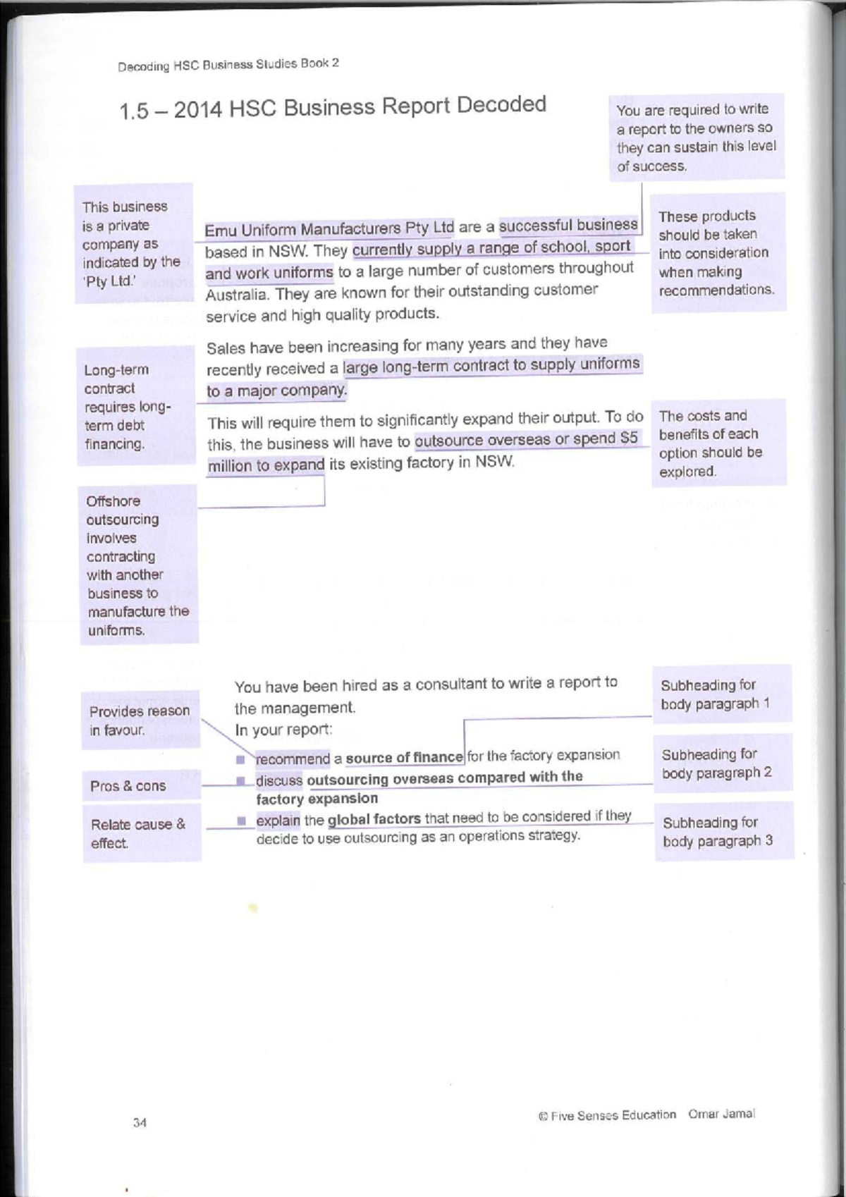 HSC Business Studies: Report Writing Structure & Emu Uniform Case Study ...