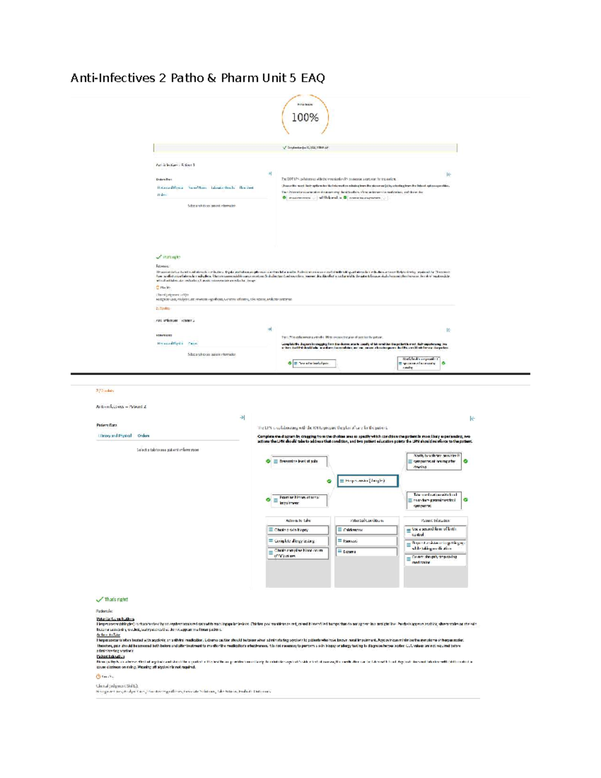 Anti-Infectives 2 Patho & Pharm Unit 5 EAQ Final Exam Notes - Studocu