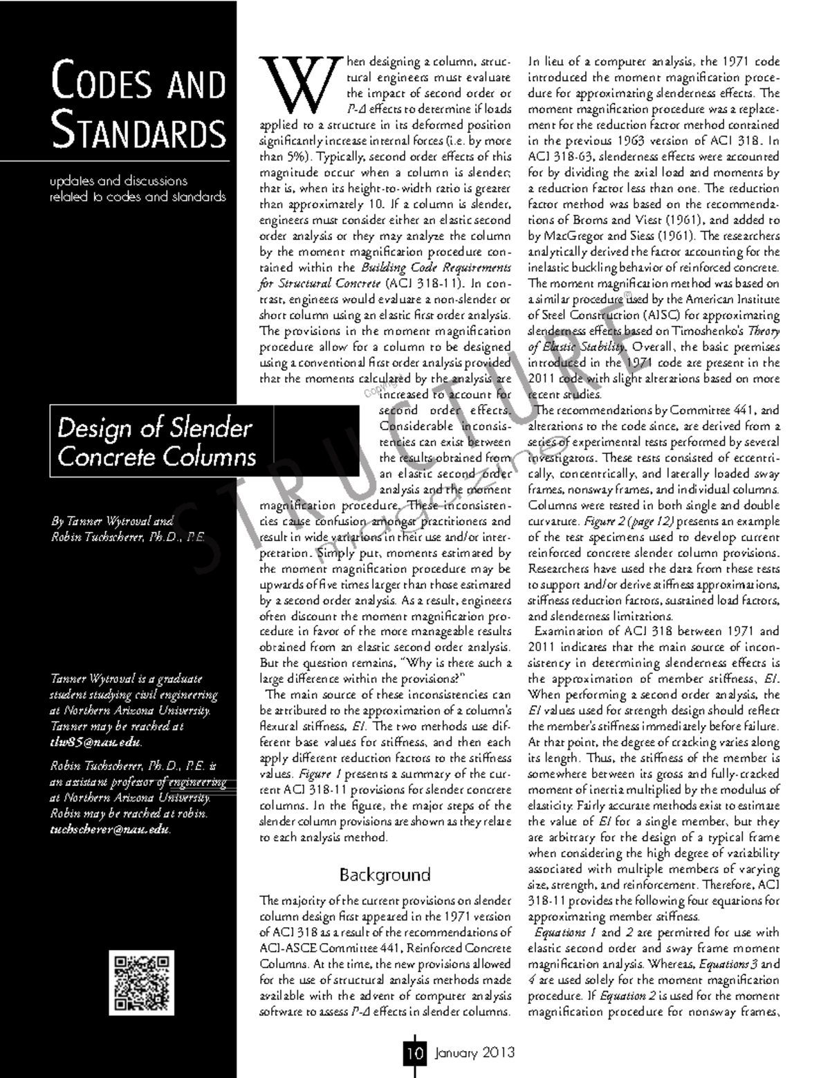 Design Considerations for Slender Concrete Columns in ACI 318-11 - Studocu