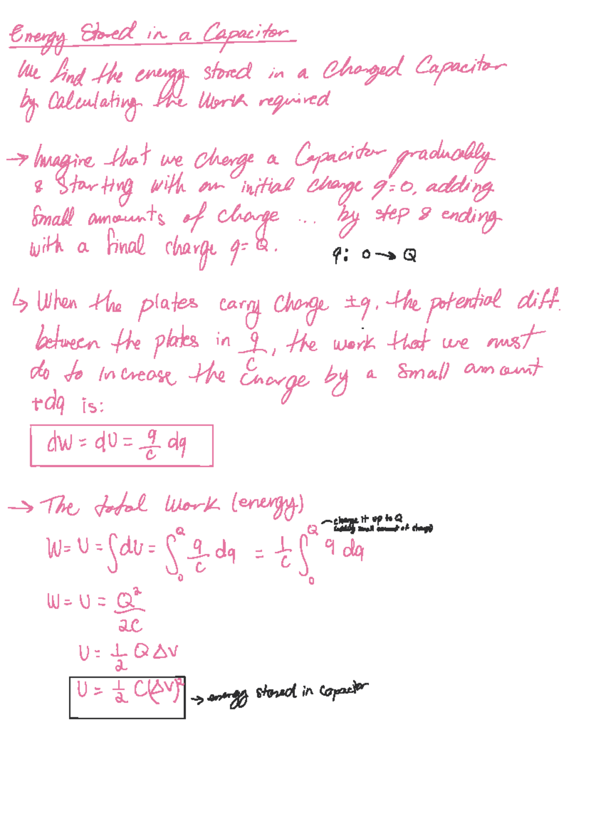 E&M class notes - Jamileh - Energy Stored in a Capacitor We find the ...