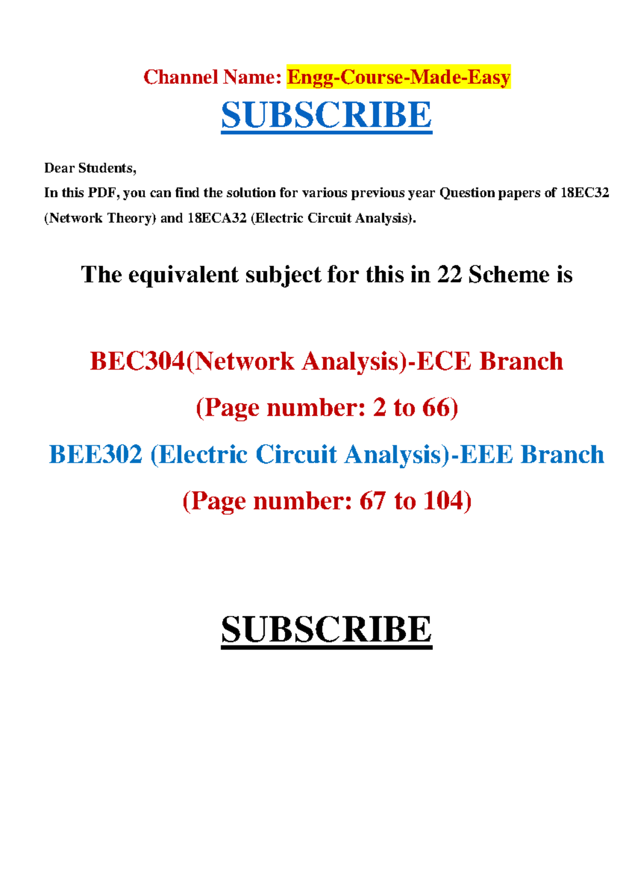BEC304 & BEE302 Question Paper Solutions: Jan & July 2024 - Studocu