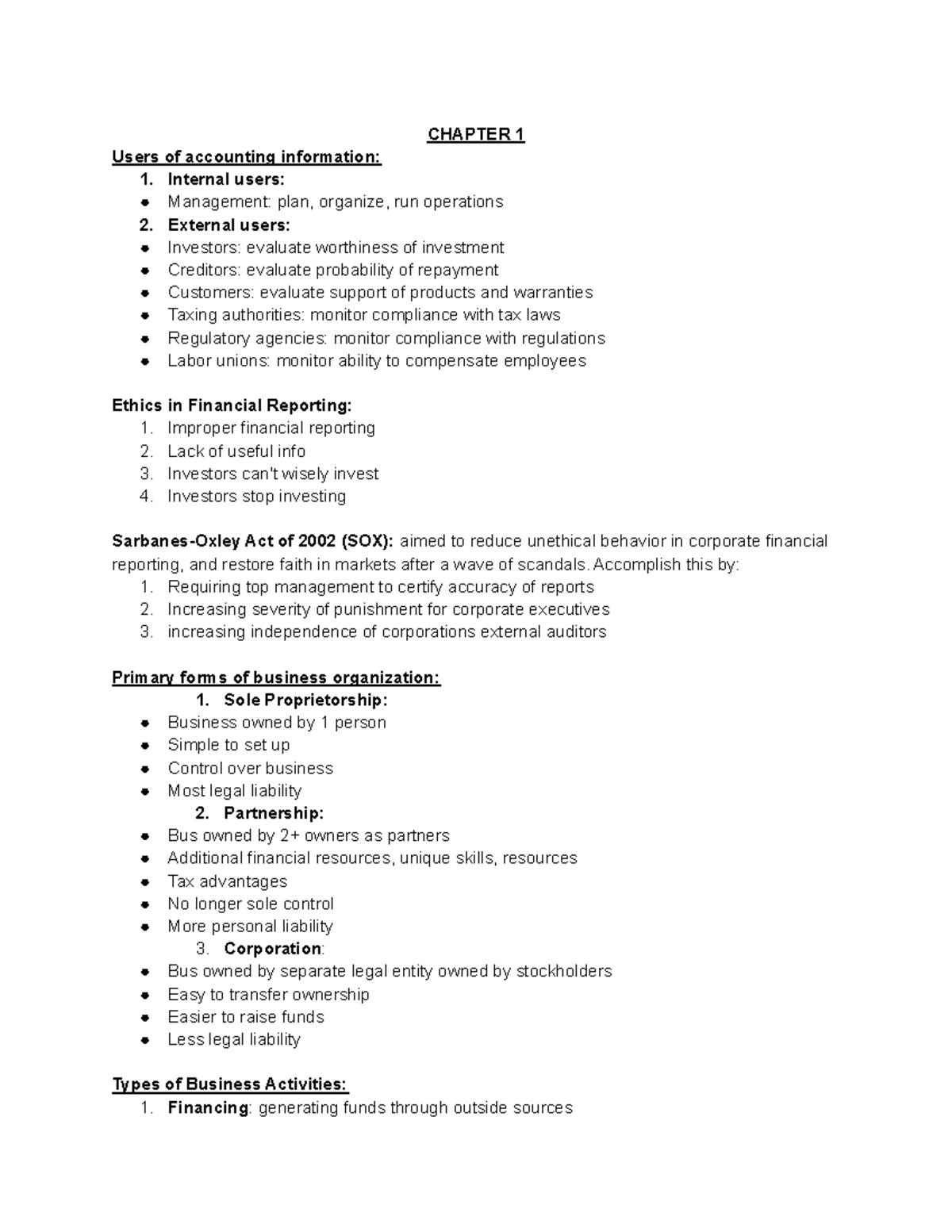 ACC 100 Final Exam Study Notes: Key Concepts & Frameworks - Studocu