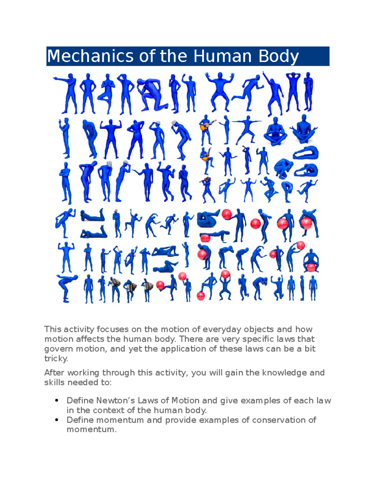 Mechanics of the Human Body: Understanding Motion and Forces - Studocu