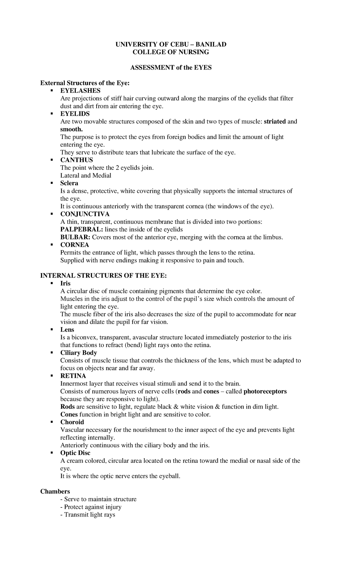 Assessment of the eyes: External and internal structures explained ...